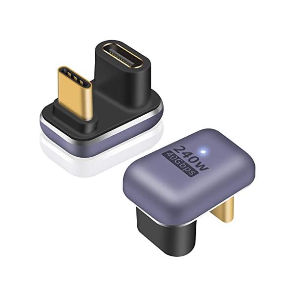 サイズ：USB C U字型アダプタ240W【USB C U字型アダプタ】： USB4.0 規格に準拠し、伝送スピードが最大40Gbpsまで達することができ、高速なファイル転送を実現しています。最大8K/60Hz動画のデータ転送が可能！数秒で...