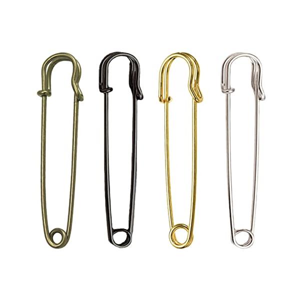 カラー：ゴールド、シルバー、ブラック、アンティークゴールドサイズ：ワンサイズ【使いやすい】約75mm大きいサイズなので、使いやすいです。裁縫、DIY, スカーフ、マフラー、ストール、衣装の固定など様ざまなシーンに使えます。おしゃれな4色で、...