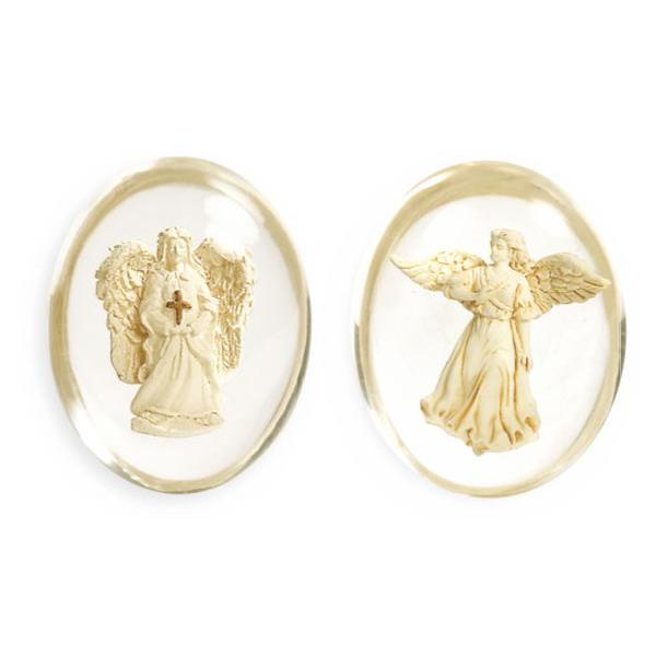 癒しの天使「ヒーリングエンジェル・ストーン」 と十字架を手にする天使「エンジェル w/クロス・ストーン」の、お得な2点セットです♪「ANGEL WITH CROSS」May Heaven's blessings surround your ...