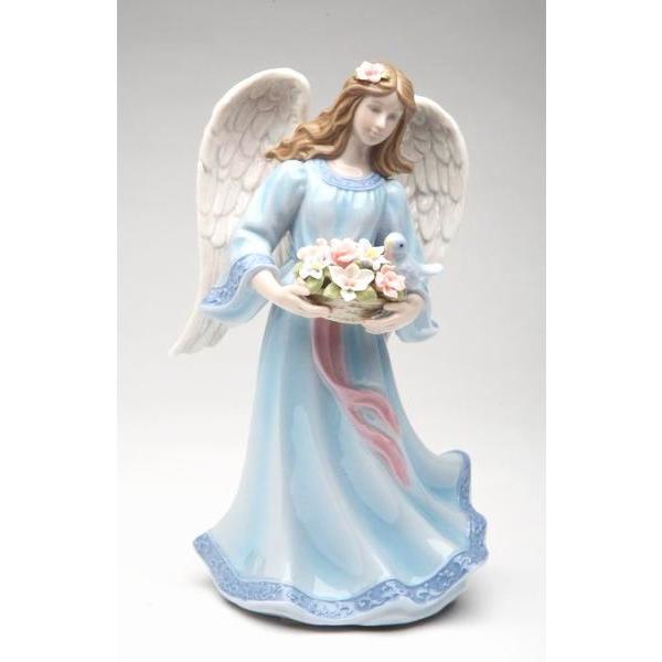 下記よりお選び頂けます。1. フラワーバスケットを持つ天使天使が手にするフラワーバスケットに青い鳥もとまっています♪サイズ(cm)：　縦２０．３X横１２．７オルゴール曲：　"Morning Peer Gynt"2. エンジェルと鳩白い鳩と戯...