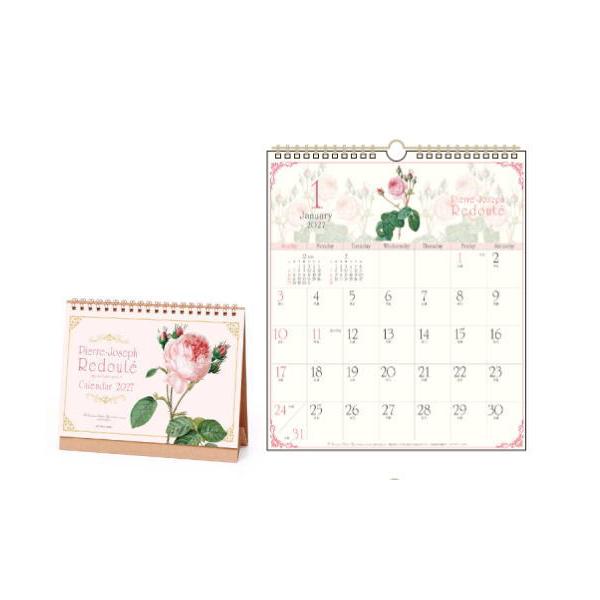 【発売日：2026年09月01日】毎年ご好評のルドゥーテの花々をあしらった、とても飾り映えのする豪華なカレンダーです。卓上と壁掛のセットで、統一感のある空間に♪壁掛けカレンダーには、薔薇の香料インクが使用されています！ルドゥーテが描く美しい...