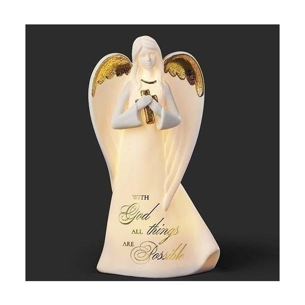 【発売日：2026年06月01日】"With God all things are possible" 「神と共にあれば、すべては可能だ。（マタイによる福音書19：26より）」柔らかな光を放つこの天使は、信仰、希望、そして励ましの平和な象徴...
