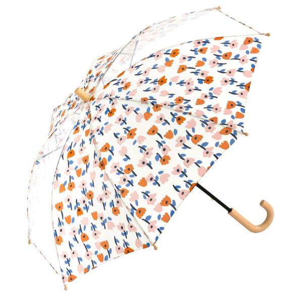 ビコーズ リペット キッズ フラワー ホワイト 白色 傘 50cm 男の子 女の子 子供用 長傘 ビニール傘 雨傘 透明窓 窓あり 安全 軽量 丈夫 手開きタイプ サスティナブルU-DAY ユーデイ 傘 カサ 子供 キッズ 子供用傘 子供傘...