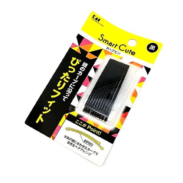 貝印 Smart Cute Rヘアピン 黒 HC3332 ヘアアクセサリー ヘアピン ヘアアレンジ まとめ髪 前髪送料99円！Smart Cute Rヘアピン黒でヘアスタイルをワンランクアップ！簡単ヘアアレンジに最適【メーカー・ブランド名】...