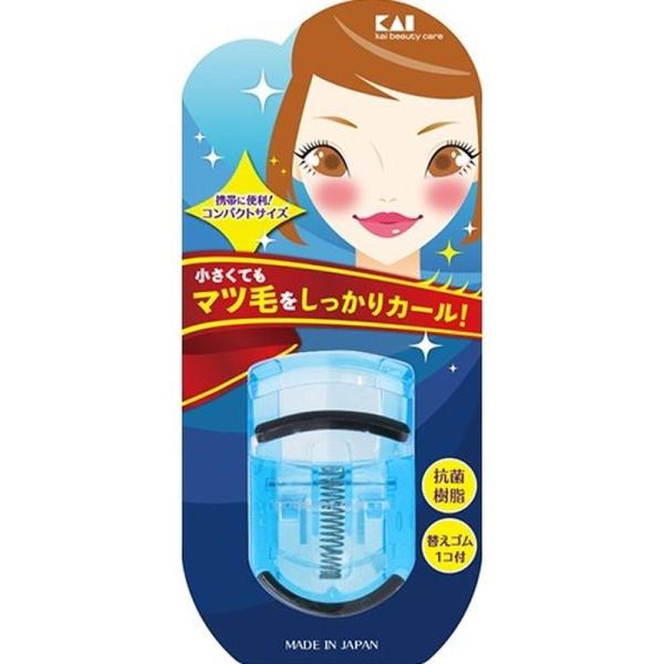 貝印 PCアイラッシュカーラー マリンブルー KQ3012 携帯に便利 コンパクトサイズ 替えゴム付き ビューラー まつげカーラー 美容 コスメコンパクトで携帯に便利！貝印PCアイラッシュカーラーマリンブルーで いつでもどこでもまつ毛をしっ...
