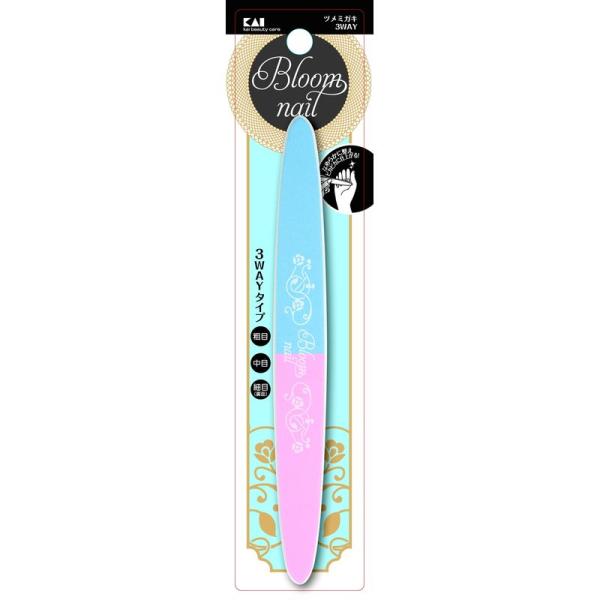 貝印 Bloom Nail ツメミガキ 3Way #000HC3611 爪磨き ネイルケア 3ステップ なめらか 艶出し ピカピカ 日本製なめらかに整え ピカピカに仕上げる！貝印 Bloom Nail 3Wayツメミガキで 手軽に美しい爪へ...