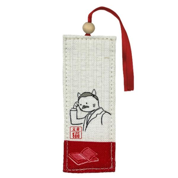 KOMAMONO コマモノ ほのぼの和柄読書雑貨 文豪猫A しおり 栞 ブックマーク 紐付き 本 猫 ネコしおり 柔らかい カワイイ 動物■メーカー・ブランド名：KOMAMONO コマモノ/日本出版販売株式会社 (日販）■商品区分：雑貨■関...