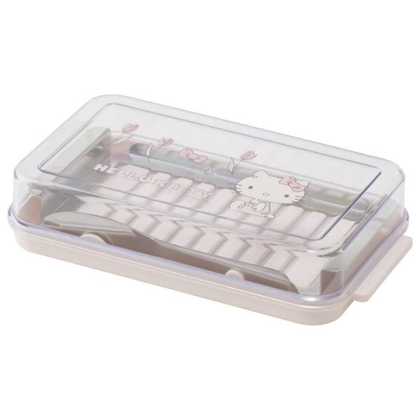 スケーター ステンレスカッター式 バターケース バターナイフ付 ハローキティ ラインデザイン サンリオ 日本製 BTG2DX-A■メーカー・ブランド名：スケーター■個装サイズ：19×10.7×4.3cm■商品区分：雑貨■商品説明：市販の20...