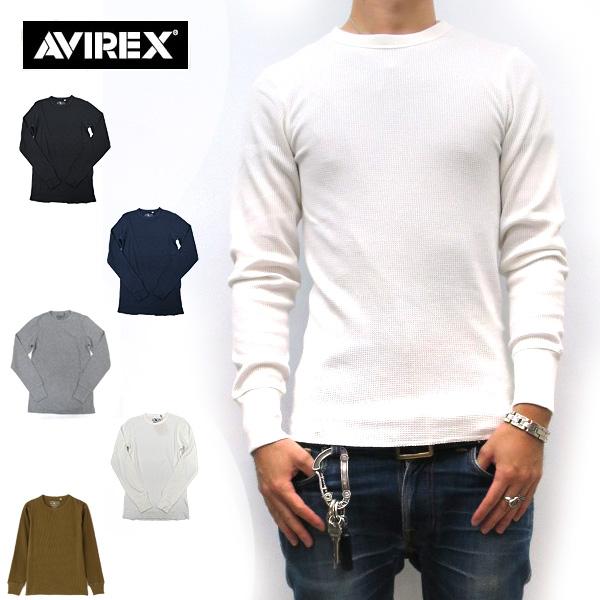 定番サーマルL/S Tシャツ AVIREX アビレックス ☆DAILY L/S THERMAL CREW NECK T-SHIRT [ 6153515 ] デイリー ロングスリーブ サーマル クルーネック Ｔシャツ オフホワイト ブラック ...