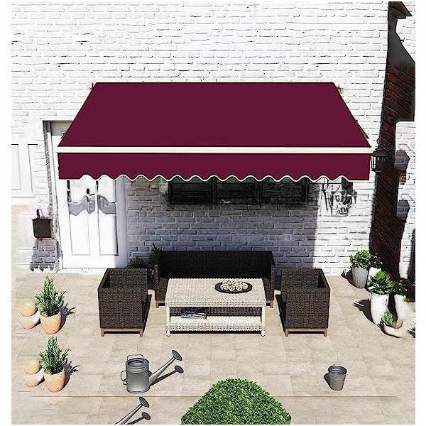 オーニングテント日除けガゼボ 日よけ オーニング 巻き取りオーニング diy ひさし 屋根 後付け ロール雨除け折りたたみ式手動オーニングアルミニウムブラ大型商品、輸送途中に発生した破損は、商品自体の品質問題ではありません。返品返金の理由に...