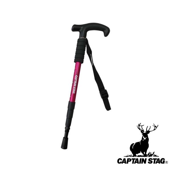 [関連Word] ピンク Tグリップ 登山 軽量220g 最小445mm アウトドア 野外アイテム キャンプ 杖 4段 4段スライド式 UM-2315