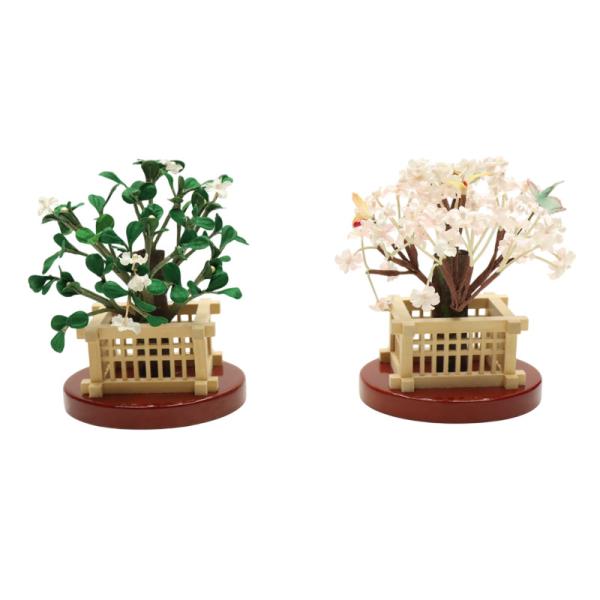 アウトレット品。見本使用、展示品です。アウトレット品 雛人形 道具単品 小 桜橘 彩華 茶塗 楕円井垣 高さ13cm (25a-ya-0547) インテリア ディスプレイ 見切処分品