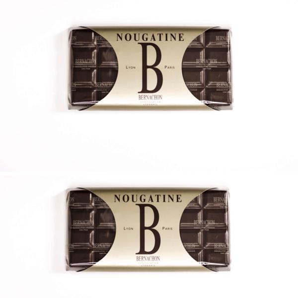 ベルナシオン ブラックチョコレート（カカオ 55%）にヌガティーヌを練り込んでいます。ベルナシオンのチョコレートの味と香りは、厳選された産地の異なる10種類のカカオ豆