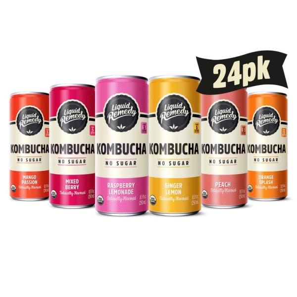 30日かけ伝統的な製法でつくられた発酵茶 コンブチャ バラエティーパックフレーバー250ml× 24本 砂糖なし 添加物なし　別名 コウチャコキノコ 紅茶キノコ