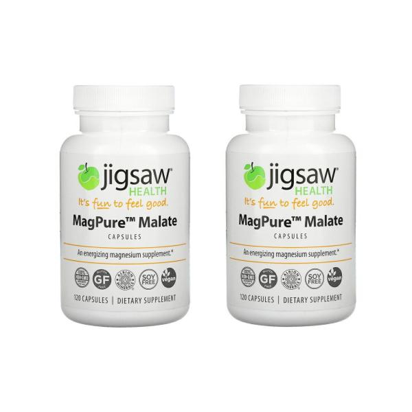お得な2本セット Jigsaw Health社 MagPure Malate マグネシウム100mg配合サプリメント120 粒