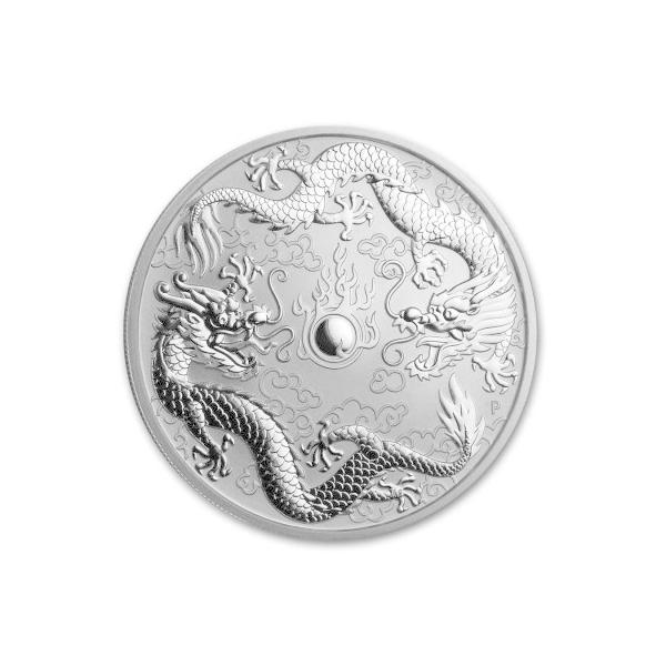 商品名　 : 2019年 (新品) オーストラリア「ダブル ドラゴン・龍」純銀 1オンス 銀貨品位  　  : 99.99％の純銀重量　    : 1オンス　(31.1グラム)状態   　 : 未使用品・新品発行枚数 : 50,000枚サイ...