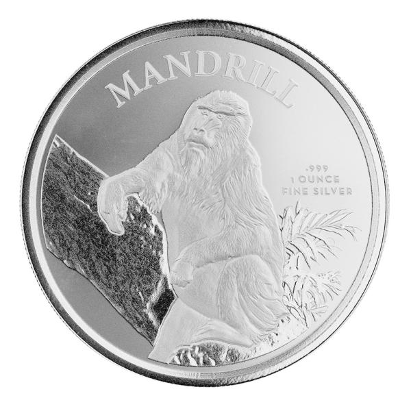 商品名　 : 2021年 (新品) カメルーン「マンドリル」純銀 1オンス 銀貨品位  　  : 99.9％の純銀重量   　 : 1オンス (31.1グラム)状態   　 : 未使用品・新品発行枚数 : 10,000枚サイズ 　: 直径 ...