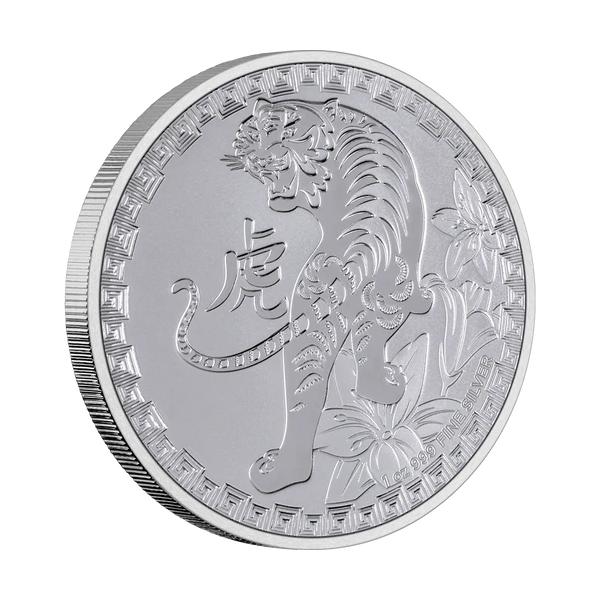 商品名  　: 2022年 (新品) ニウエ「干支 十二支・虎年 寅年」純銀 1オンス 銀貨品位    　 : 99.9％の純銀重量    　 : 1オンス　(31.1グラム)状態    　 : 新品サイズ　  : 40 mm同梱品　  :...