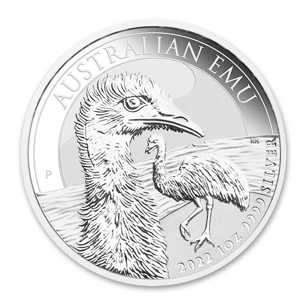 商品名 　: 2022年 (新品) オーストラリア「エミュー」純銀 1オンス 銀貨品位    　: 99.99％の純銀重量  　  : 1オンス (31.1グラム)状態   　 : 新品サイズ 　: 40.9 mm x 3.5 mm発行枚数...