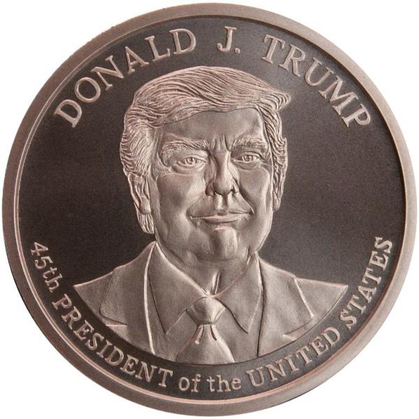 商品名 : アメリカ「ドナルド・J・トランプ大統領」純銅 1 オンス コイン品位    : 99.9％の純銅重量    : 1オンス　(31.1グラム)状態    : 未使用品・新品サイズ : 直: 39.3 mm  厚さ: 3.2 mm同...