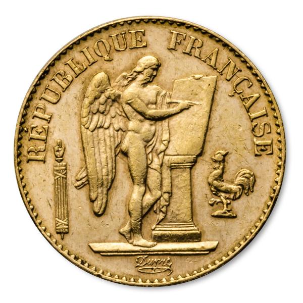商品名 : 1871年〜1898年 フランス 20フラン エンジェル 90% 金 5.8グラム エクストラファイン 金貨品位    : 90％の純金重量    : 0.1867オンス (5.8グラム)状態    : 流通品 (エクストラファ...