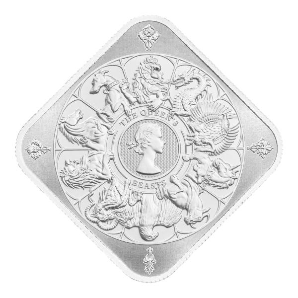 商品名 : (新品) イギリス「クィーンズ ビースト・コンプリーター」純銀 1オンス バー品位    : 99.99％の純銀重量    : 1オンス (31.1グラム)状態    : 未使用品・新品発行枚数 : 70,000枚サイズ : 3...