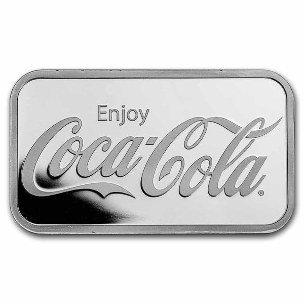 商品名 : (新品) アメリカ「コカ・コーラ」純銀 1オンス バー品位    : 99.9％の純銀重量    : 1オンス (31.1グラム)状態    : 未使用品・新品サイズ : 50.3 mm x 30.3 mm x 3.1 mm同梱...