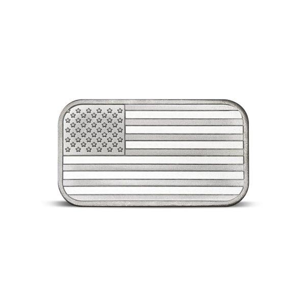 商品名 : (新品) アメリカ「アメリカの国旗」純銀 1オンス バー品位    : 99.9％の純銀重量    : 1オンス (31.1グラム)状態    : 未使用品・新品サイズ：50 mm x 29 mm x 2.5 mm同梱品 : 保...
