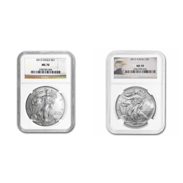 商品名 : 2013年 (新品) アメリカ「イーグル・ウオーキング リバティ」純銀 1オンス 銀貨 NGC MS70 (ランダムラベル)品位    : 99.9％の純銀重量    : 1オンス (31.1グラム)状態    : 新品 (NG...