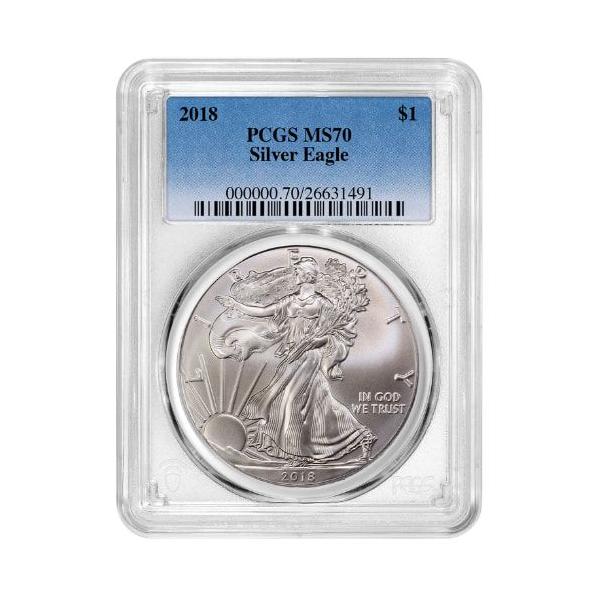 商品名 : 2018年 (新品) アメリカ「イーグル・ウオーキング リバティ」純銀 1オンス 銀貨 PCGS MS70品位    : 99.9％の純銀重量    : 1オンス (31.1グラム)状態    : 新品 (PCGS MS70)サ...