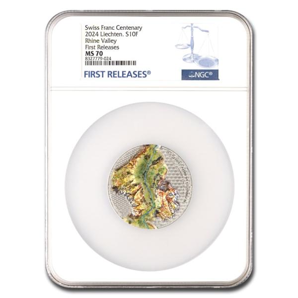 商品名 : 2024年 (新品) リヒテンシュタイン「スイス・フラン100周年」純銀 2オンス カラー 銀貨 NGC MS70 (ファーストリリース)品位    : 99.99％の純銀重量    : 2オンス (62.2グラム)状態    ...