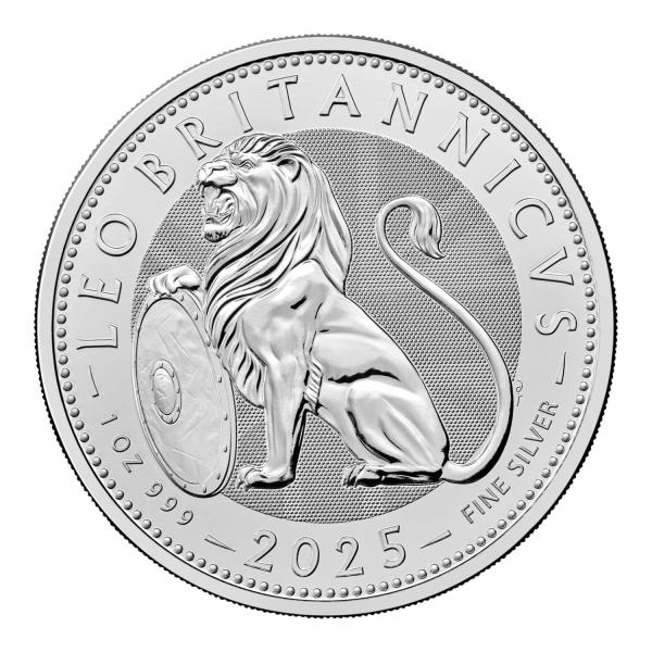 商品名 : 2025年 (新品) イギリス「英国のライオン」純銀 1オンス 銀貨品位    : 99.9％の純銀重量    : 1オンス (31.1グラム)状態    : 未使用品・新品発行枚数 : 50,000枚サイズ : 直径 38.6...