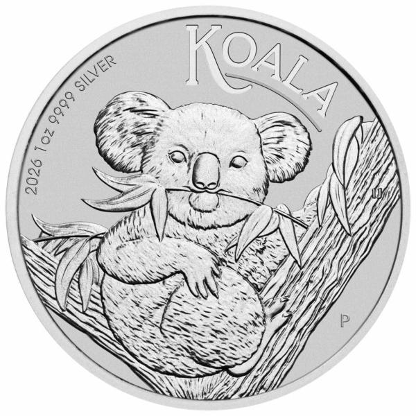 商品名　 : 2026年 (新品) オーストラリア「コアラ」純銀 1オンス 銀貨品位　　 : 99.99％の純銀重量　　 : 1オンス (31.1グラム)状態　　 : 未使用品・新品発行枚数 : 300,000枚サイズ　 : 40.9 mm...