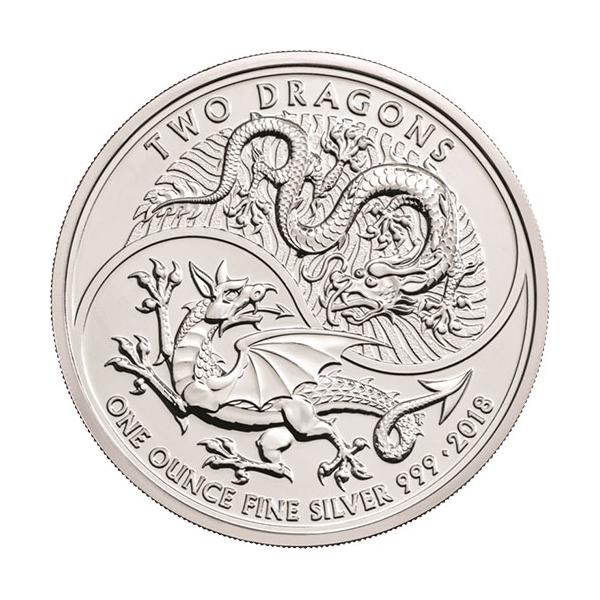 商品名 : 2018年 (新品) イギリス「ドラゴン 龍・ウェールズ 中国」純銀 1オンス 銀貨品位    : 99.9％の純銀重量    : 1オンス (31.1グラム)状態    : 未使用品・新品サイズ : 38.61 mm x 3 ...