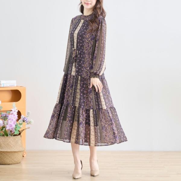 ベーシック×トレンド×エレガントがテーマで遊び心があり着回しのきくアイテムを取り揃えているメーカーです。少しゆったりサイズのミセスに人気のブランド。クラシカルなヴィンテージ風のフラワー柄が魅力的なロングワンピースです。繊細なシフォン素材がふ...