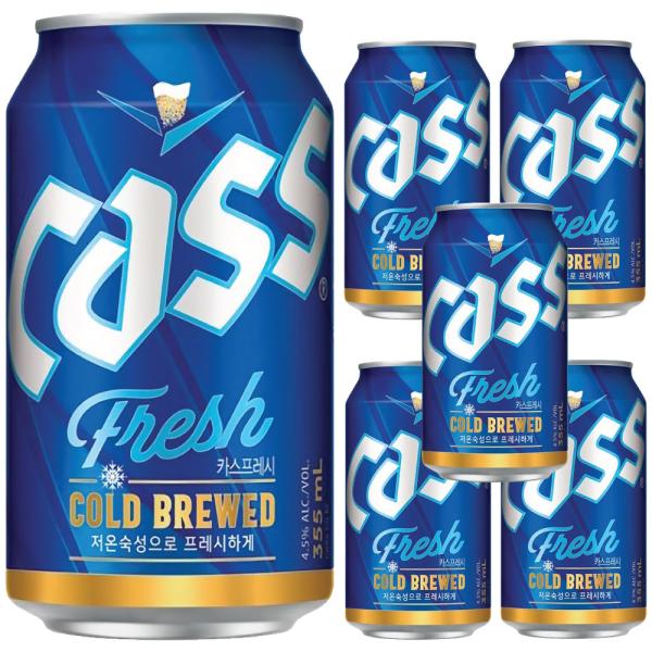 韓国のビールでは定番中の定番! cass（カス）フレッシュビールフレッシュな味わいで爽快なのどごしのビールで、韓国料理だけでなく、幅広い料理と相性抜群です。※缶底の表示年月日は製造年月日となり、製造日より1年が賞味期限です。内容量 355m...