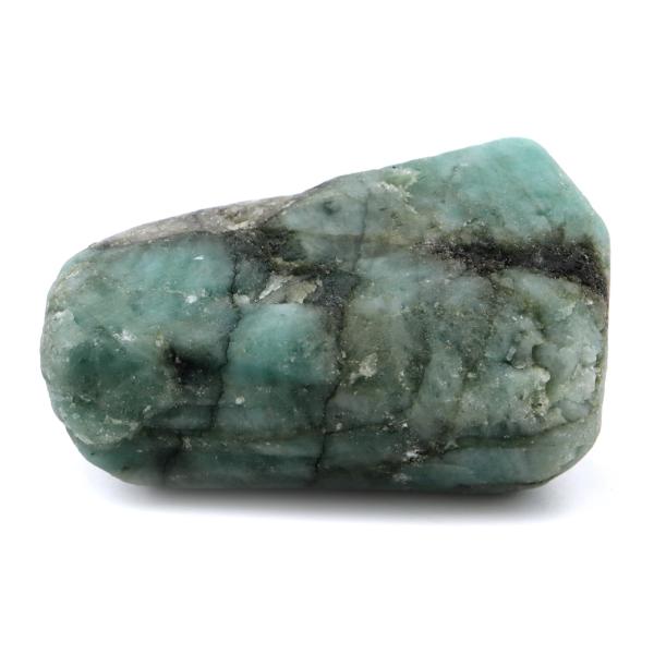 エメラルドらしい濃厚な緑色が特徴で、黒い部分や石英とのコントラストが神秘的な原石です♪ナチュラルなままの結晶なので、原石の魅力をしっかりと味わうことのできます。鉱物標本、コレクションとして是非！！ロックタイプのエメラルドはヒーリング効果が強...