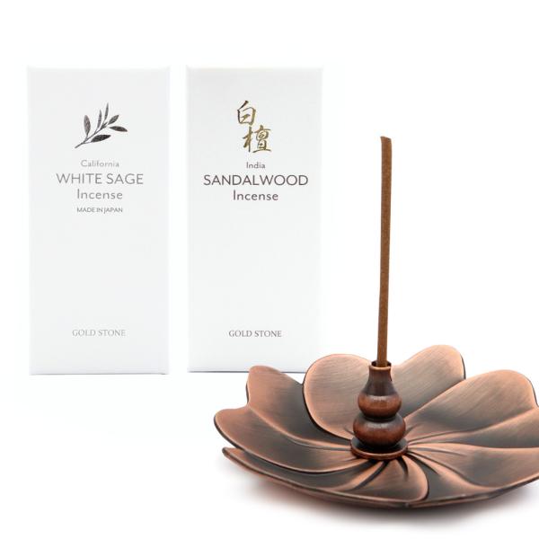 GOLD STONEブランドの人気のホワイトセージ線香と白檀線香がセットになって登場！◆ホワイトセージ線香ホワイトセージの累計販売数3万点以上の実績を持つ「GOLD STONE」が企画したホワイトセージのお香です。「ホワイトセージ」を炊いた...
