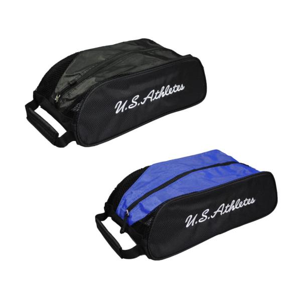 US ATHLETESのシューズケースが登場！メッシュ素材を一部使用し通気性を向上。ケース内でのムレを軽減します。持ちやすいハンドルグリップ付！フルオープンポケットでシューズの出し入れがスムーズ！【商品仕様】・カラー：ブラック ,ブラックx...