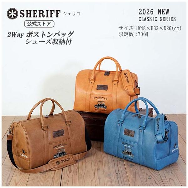 【発売日：2026年04月10日】品番：SFC-019BBカラー：CAMEL・TURQUOISE　　　　ORANGE素材：合成皮革サイズ：縦32　横48　奥行26（cm）限定数：各色70個SHERIFF/シェリフゴルフから、古き良き時代をイ...