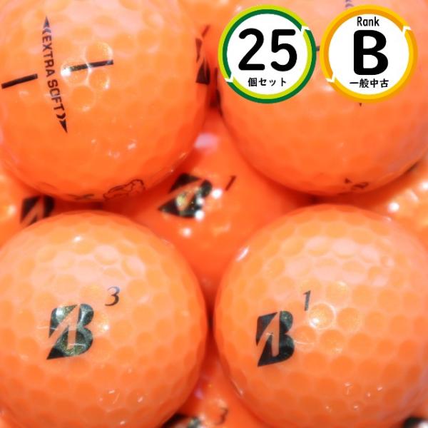 送料無料　ブリヂストン・エクストラソフト2023年モデル　オレンジ25個セットです。当店基準Bランクのお買得品です。全番手でソフトな打感、大きな飛びを追求したソフト2ピースボール！■ ソフトな打感と飛距離を両立させたいプレーヤー。におすすめ...