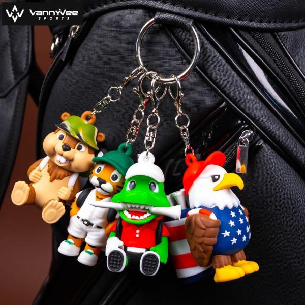 PGAショー2025で、最も注目された商品はこれだ！おしゃれなアニマルキャディティーホルダーバッグに素早くクリップできる、使いやすい爪アタッチメントゲームにスタイルと利便性を！キャラクターに合せたデザインのティー付属※ティーの形状によっては...