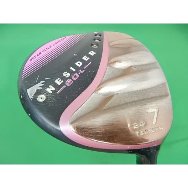 ■種別：レディースフェアウェイウッド　■メーカー：ツルヤ■モデル：ワンサイダー eo　■シャフト：ONESIDER■フレックス：L　■ロフト：24■本数：1　■番手：7W■長さ：39　■クラブ重量：309■ライ角：61　■バランス：B8.5...