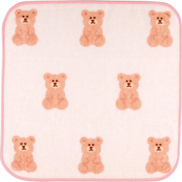 ワンコインのプチタオルギフト、プレゼントや贈り物にかわいいくま柄のプチタオル。●ギフトボックス入り●綿100％●現品約21×21ｃｍタイプ：ピンクＰＴＯＧ1 ピンク