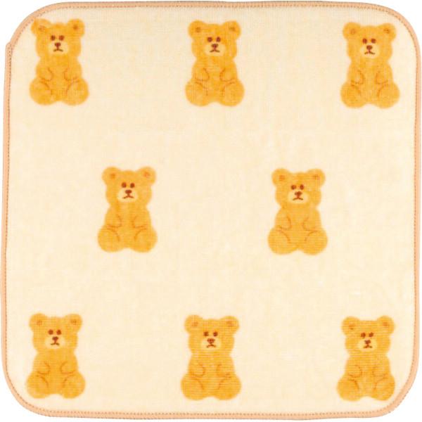 ワンコインのプチギフト、かわいいくま柄のプチタオルギフト●ギフトボックス入り●綿100％●現品約21×21ｃｍタイプ：ブラウンＰＴＯＧ1 ブラウン