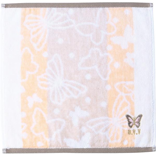 婦人向けタオルハンカチです。グラデーションの色合いがおしゃれなデザインです。●婦人タオルハンカチ1枚●綿100％●現品約25×25ｃｍタイプ：グラデ×蝶ベージュＡＶＴ−520 ＢＥ