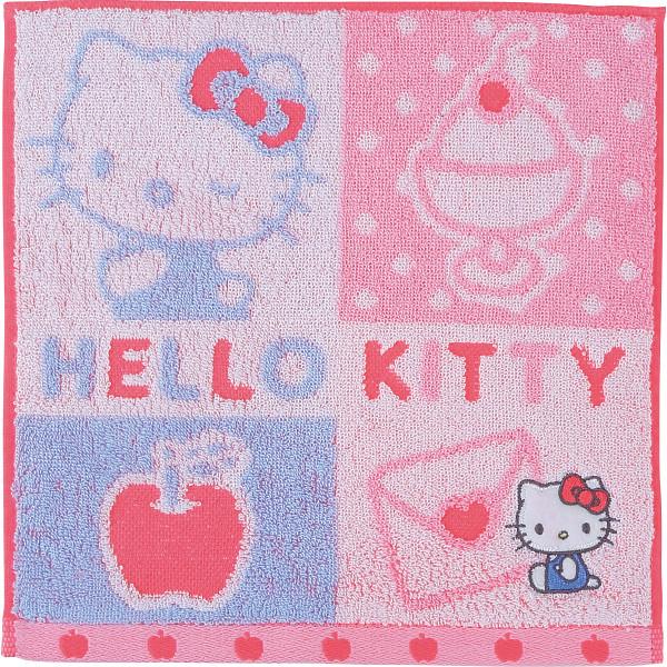 サンリオ キティのワンポイントアップリケがかわいいタオルハンカチ●タオルハンカチ1枚●綿100％●現品約25×25ｃｍタイプ：ハローキティＰＯ203000