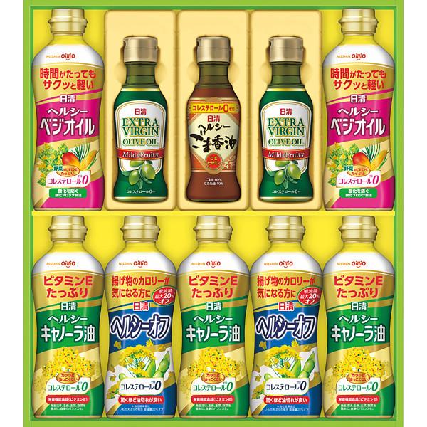 ご家庭で人気のオリーブオイル、ごま油にヘルシーキャノーラ油などの汎用油をバラエティ豊かに詰合せた内容です。●ヘルシーキャノーラ油350ｇ×3、ヘルシーベジオイル350ｇ×2、ヘルシーオフ350ｇ×2、エキストラバージンオリーブオイル145ｇ...