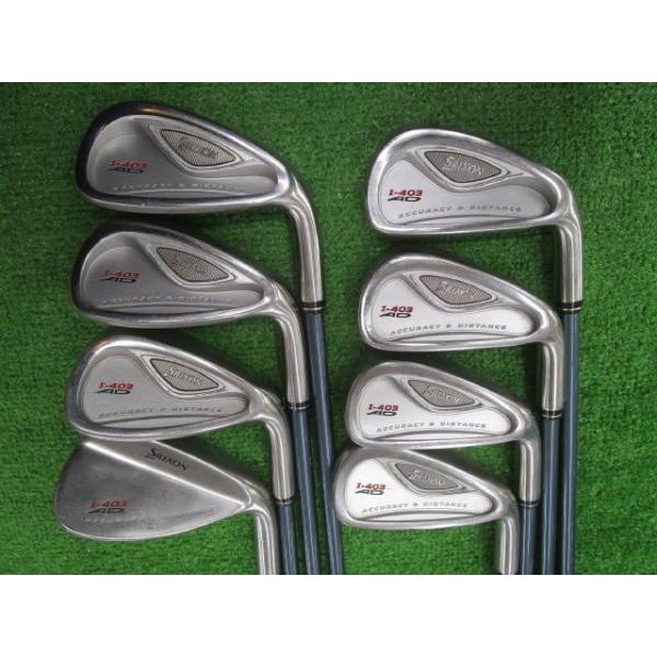 ■種別：レディースアイアンセット　■メーカー：ダンロップ（スリクソン）■モデル：スリクソンI403　AD　■シャフト：SV3000■フレックス：L　■ロフト：0■本数：8　■番手：4-P S■長さ：36.25　■クラブ重量：380■ライ角：...