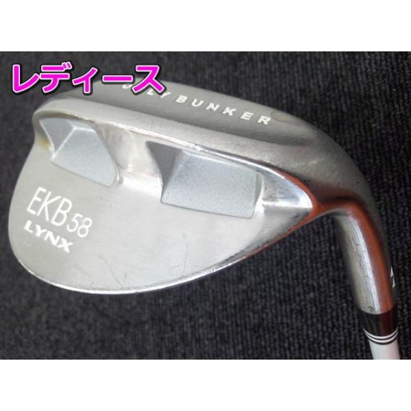 ■種別：レディースウェッジ　■メーカー：リンクス■モデル：EKB58ウェッジ　■シャフト：オリジナルカーボン■フレックス：L　■ロフト：58■本数：1　■番手：58■長さ：34.25　■クラブ重量：411■バランス：C5■キックポイント：　...
